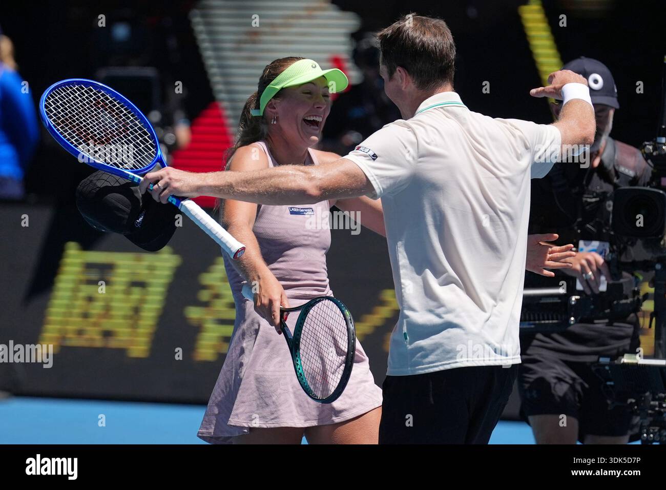 Australia's Olivia Gadecki and John Peers celebarte after defeating ...