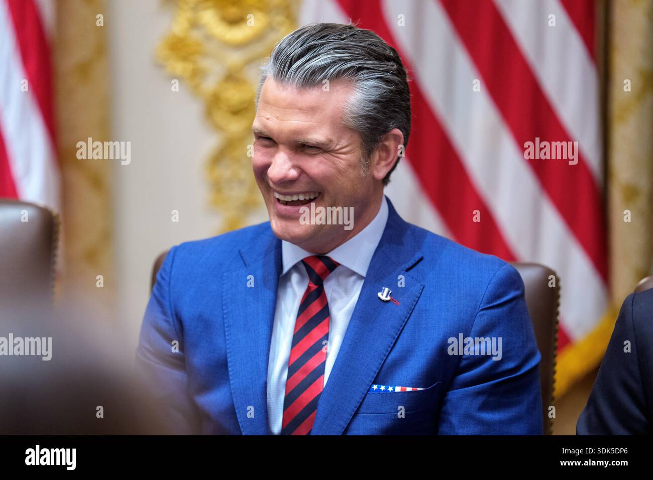 United States Secretary of War Pete Hegseth during a cabinet meeting in ...