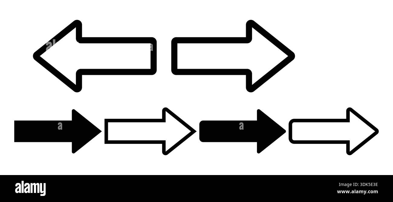 Directional Arrows Set Showing Backward and Forward Flow With ...