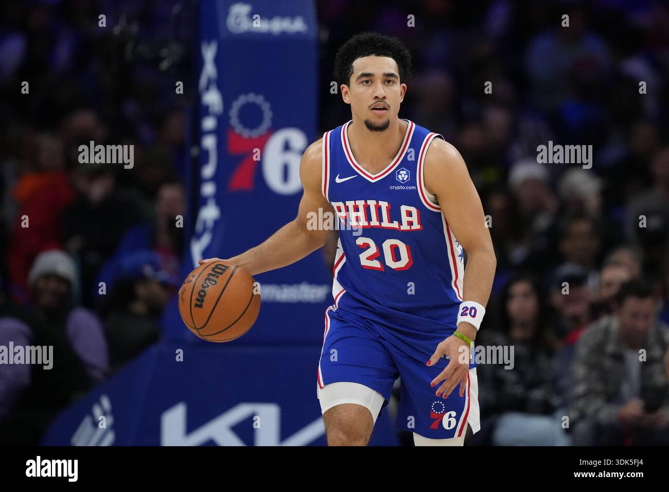 Philadelphia 76ers' Jared McCain plays during an NBA basketball game ...
