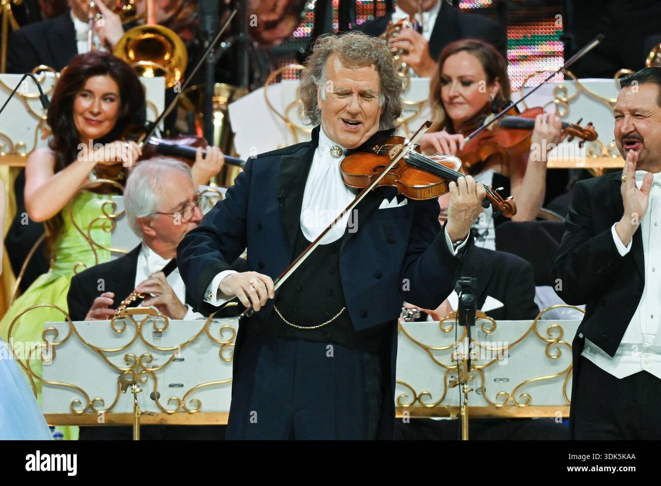 Andre Rieu performs with his Johann Strauss Orchestra during the ...