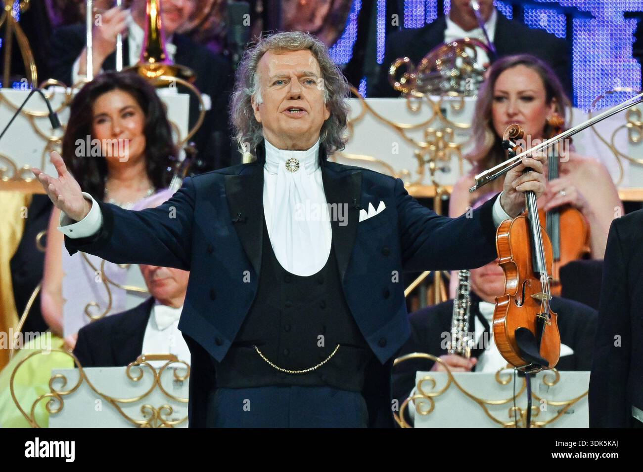 Andre Rieu performs with his Johann Strauss Orchestra during the ...