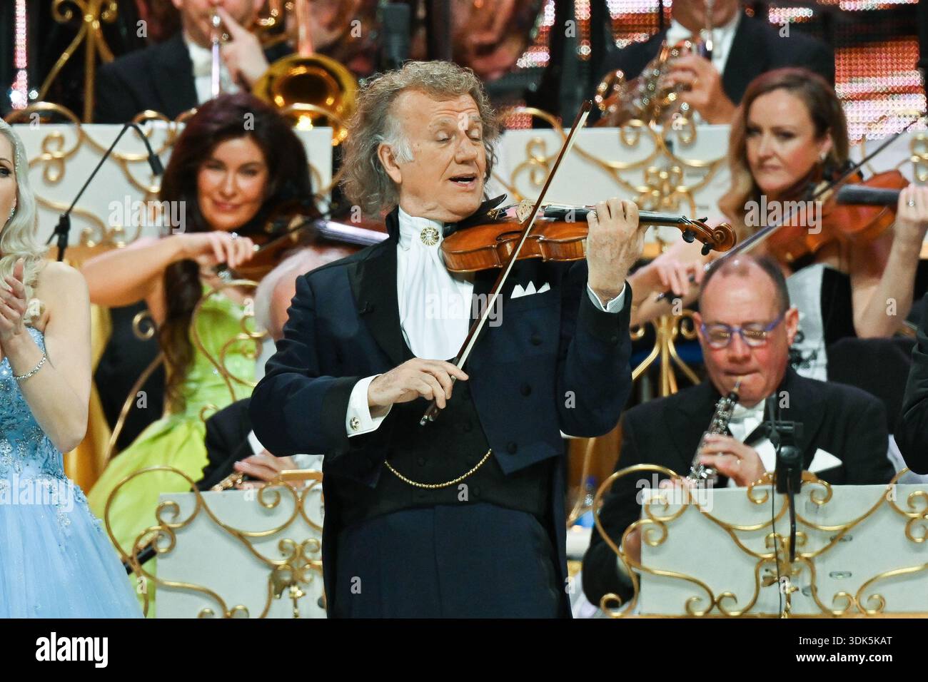 Andre Rieu performs with his Johann Strauss Orchestra during the ...