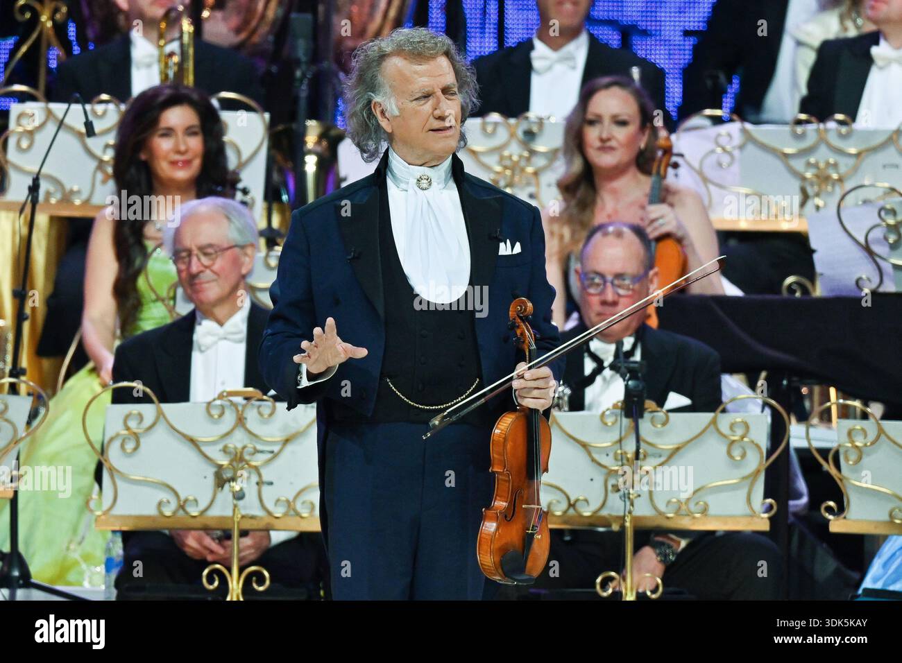Andre Rieu performs with his Johann Strauss Orchestra during the ...