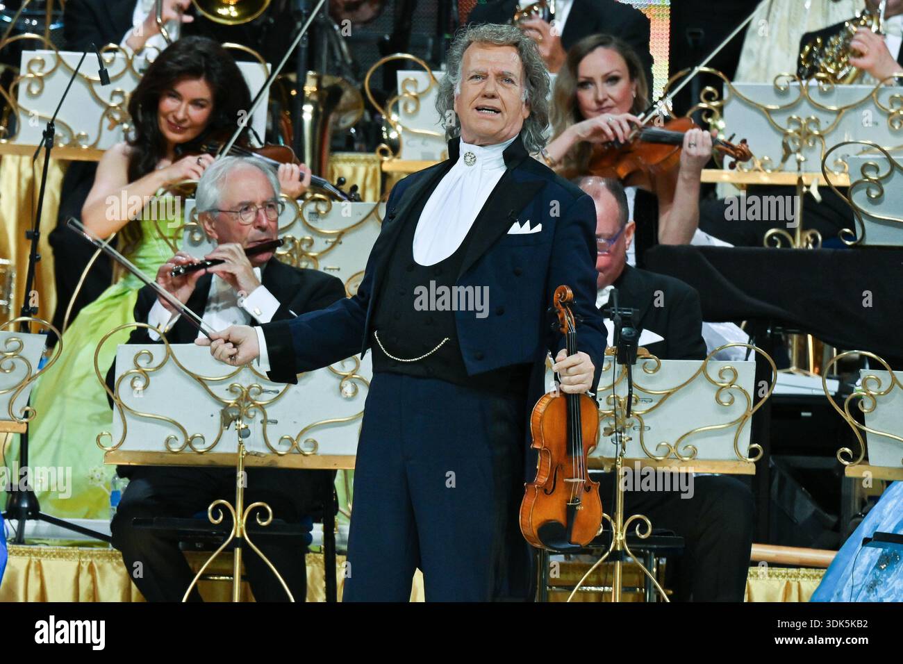 Andre Rieu performs with his Johann Strauss Orchestra during the ...