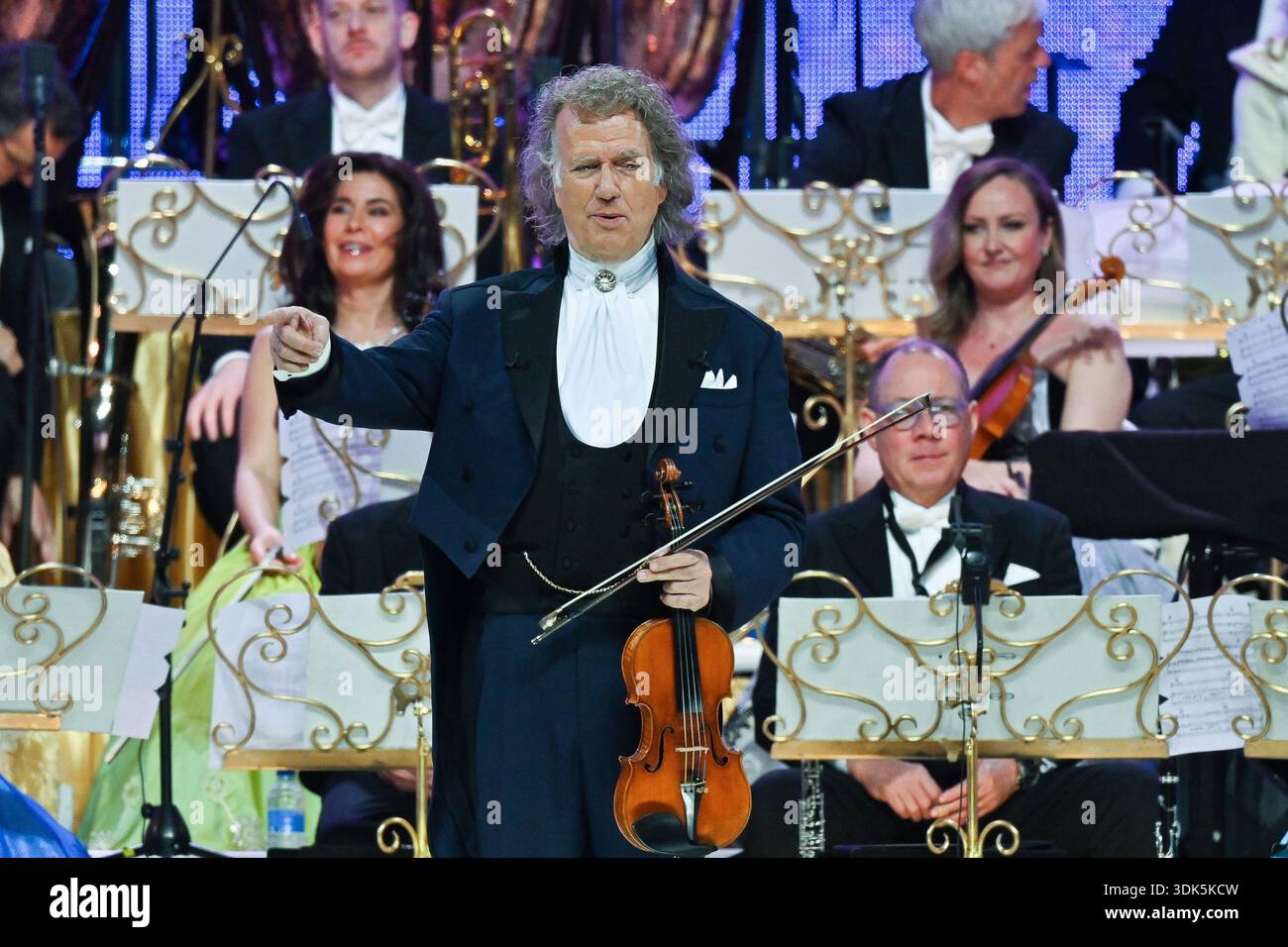 Andre Rieu performs with his Johann Strauss Orchestra during the ...
