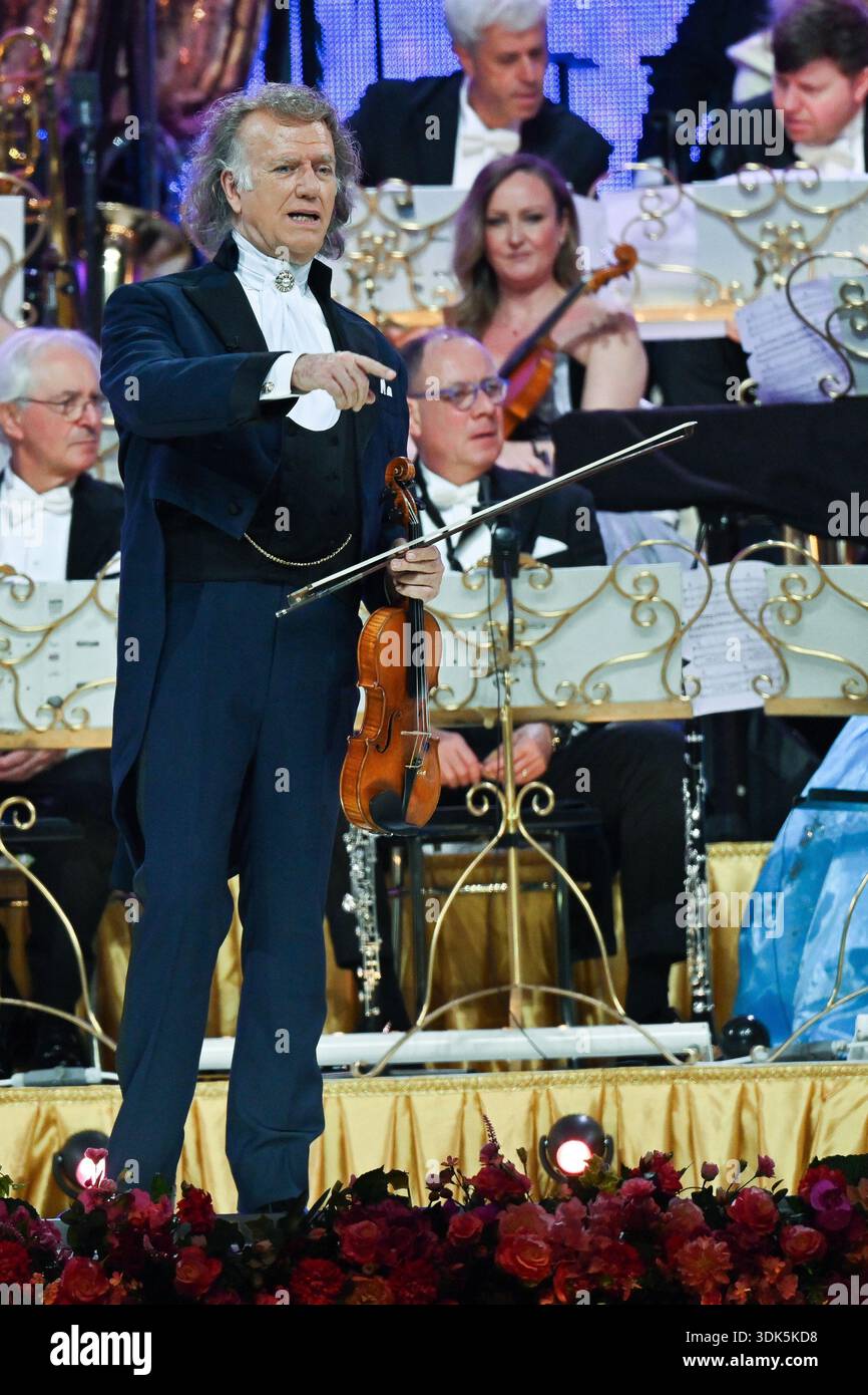 Andre Rieu performs with his Johann Strauss Orchestra during the ...