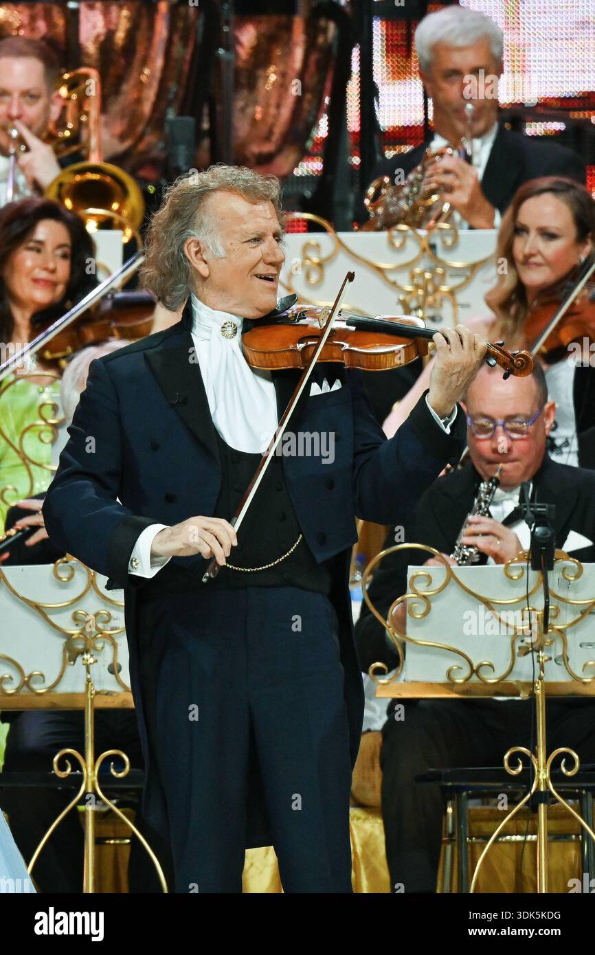 Andre Rieu performs with his Johann Strauss Orchestra during the ...