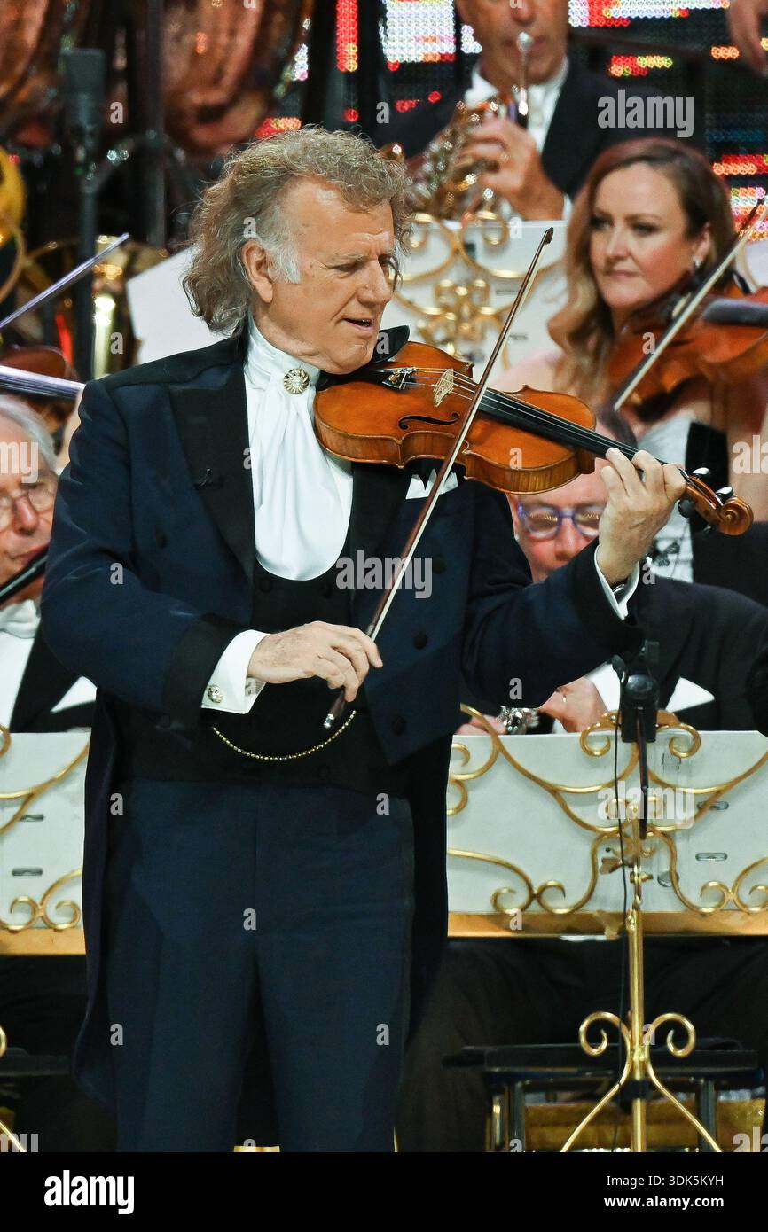 Andre Rieu performs with his Johann Strauss Orchestra during the ...