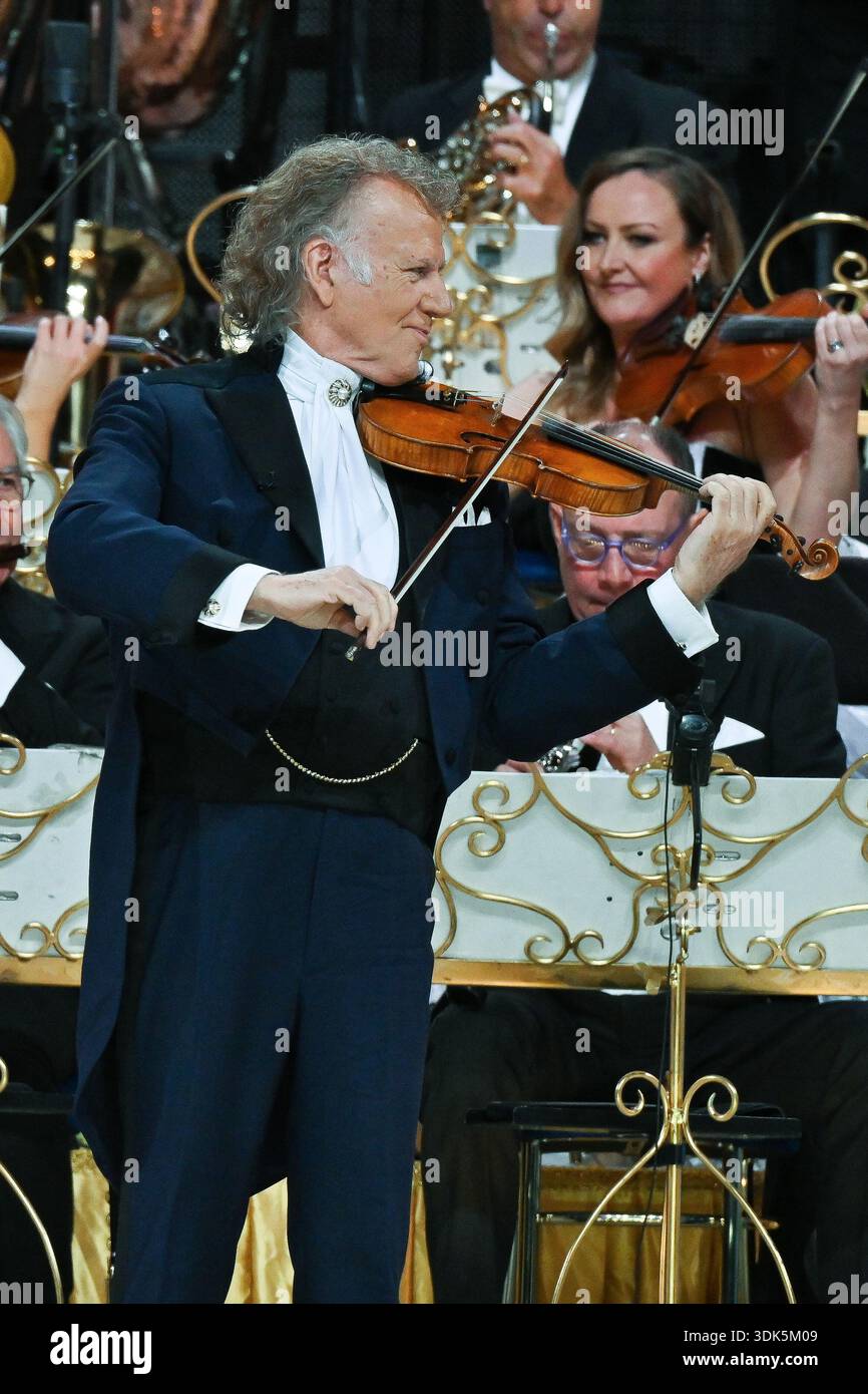 Andre Rieu performs with his Johann Strauss Orchestra during the ...
