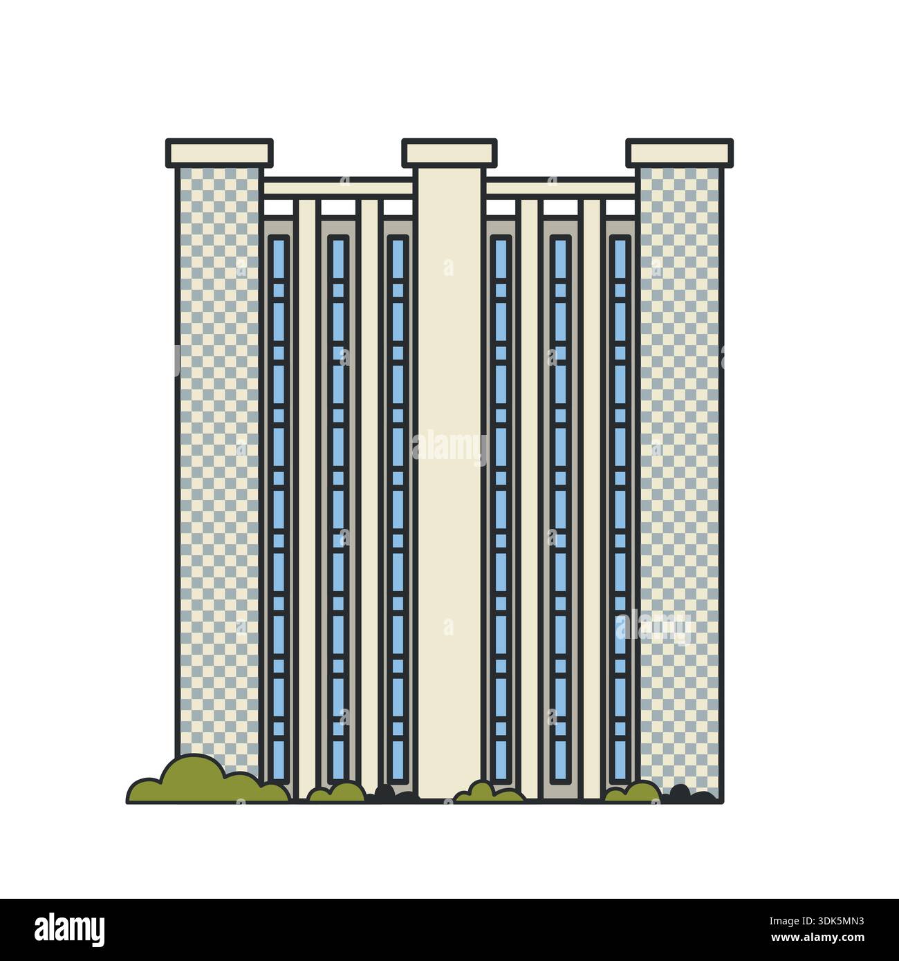 Facade tall white columns Stock Vector Images - Alamy