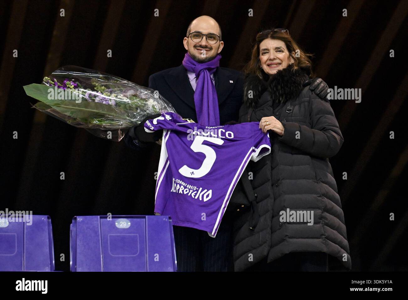 ACF Fiorentina's president Giuseppe B. Commisso and his mother ...