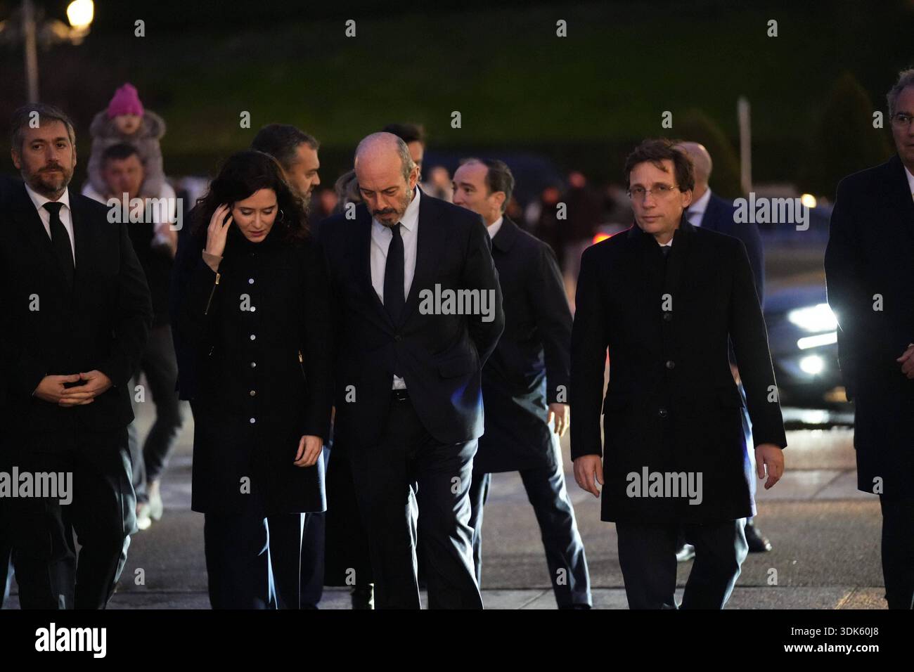 Isabel Diaz Ayuso and Jose Luis Martinez-Almeida attending funeral mass ...