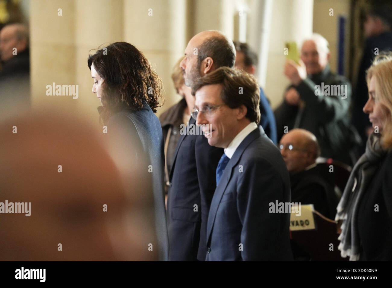 Isabel Diaz Ayuso and Jose Luis Martinez-Almeida attending funeral mass ...