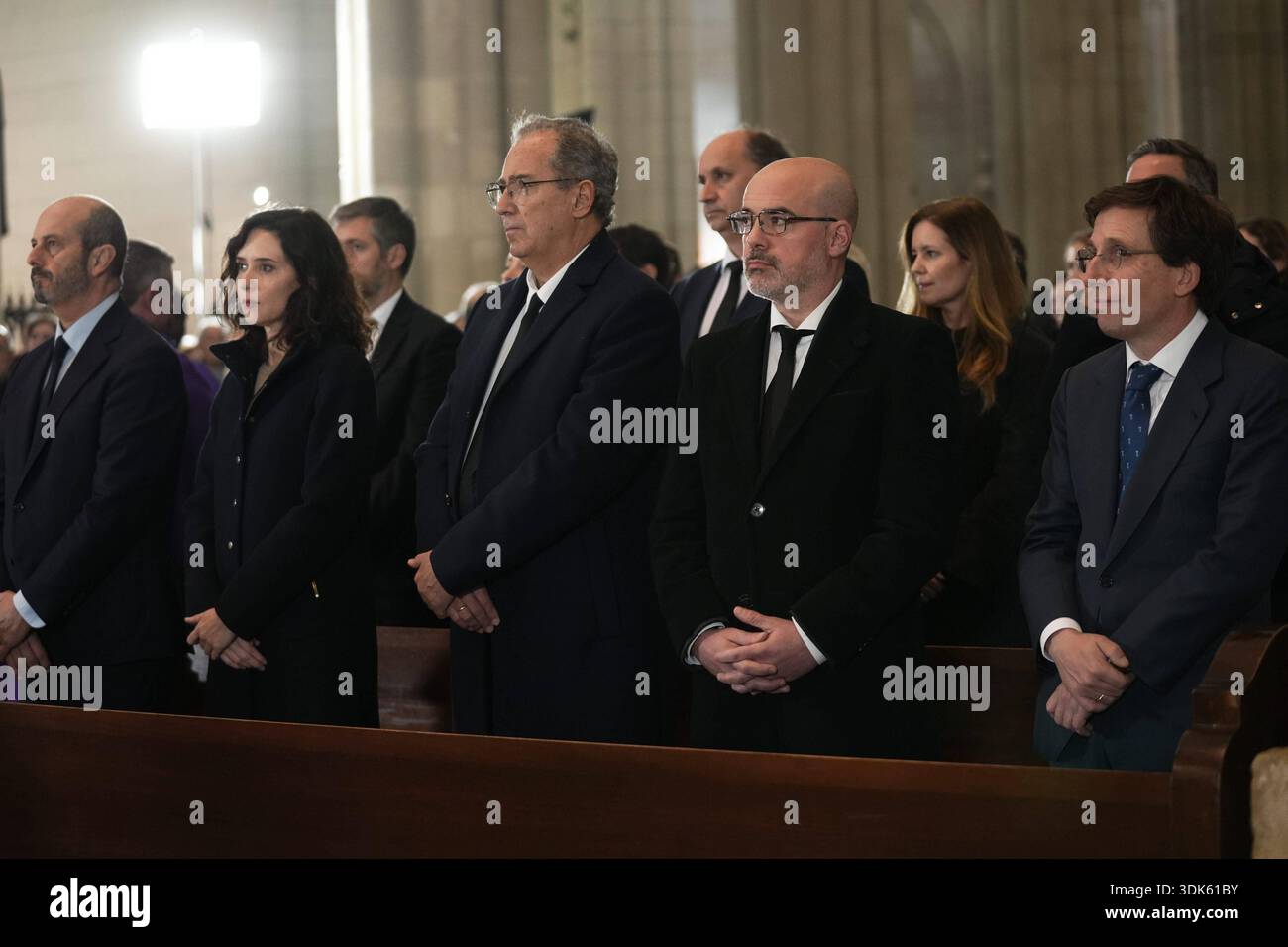 Isabel Diaz Ayuso and Jose Luis Martinez-Almeida attending funeral mass ...