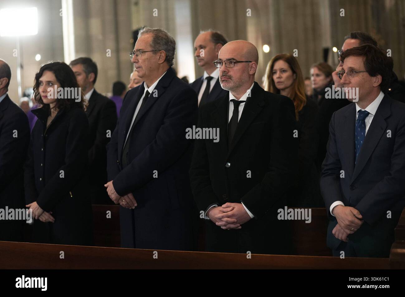 Isabel Diaz Ayuso and Jose Luis Martinez-Almeida attending funeral mass ...