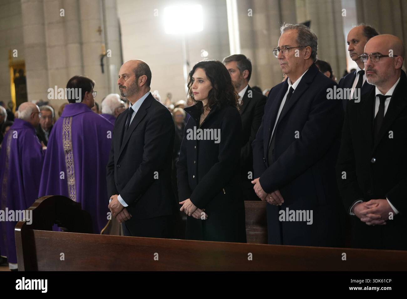 Isabel Diaz Ayuso and Jose Luis Martinez-Almeida attending funeral mass ...