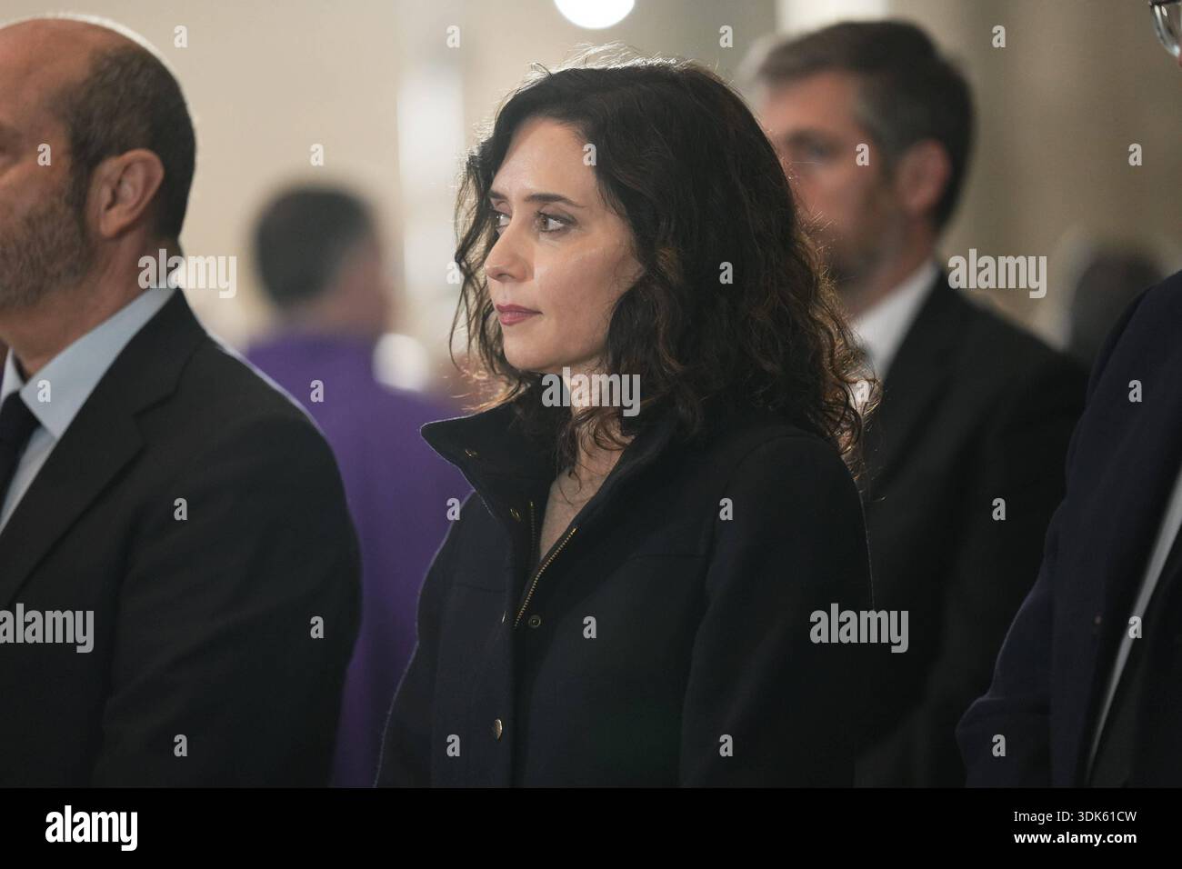 Isabel Diaz Ayuso and Jose Luis Martinez-Almeida attending funeral mass ...
