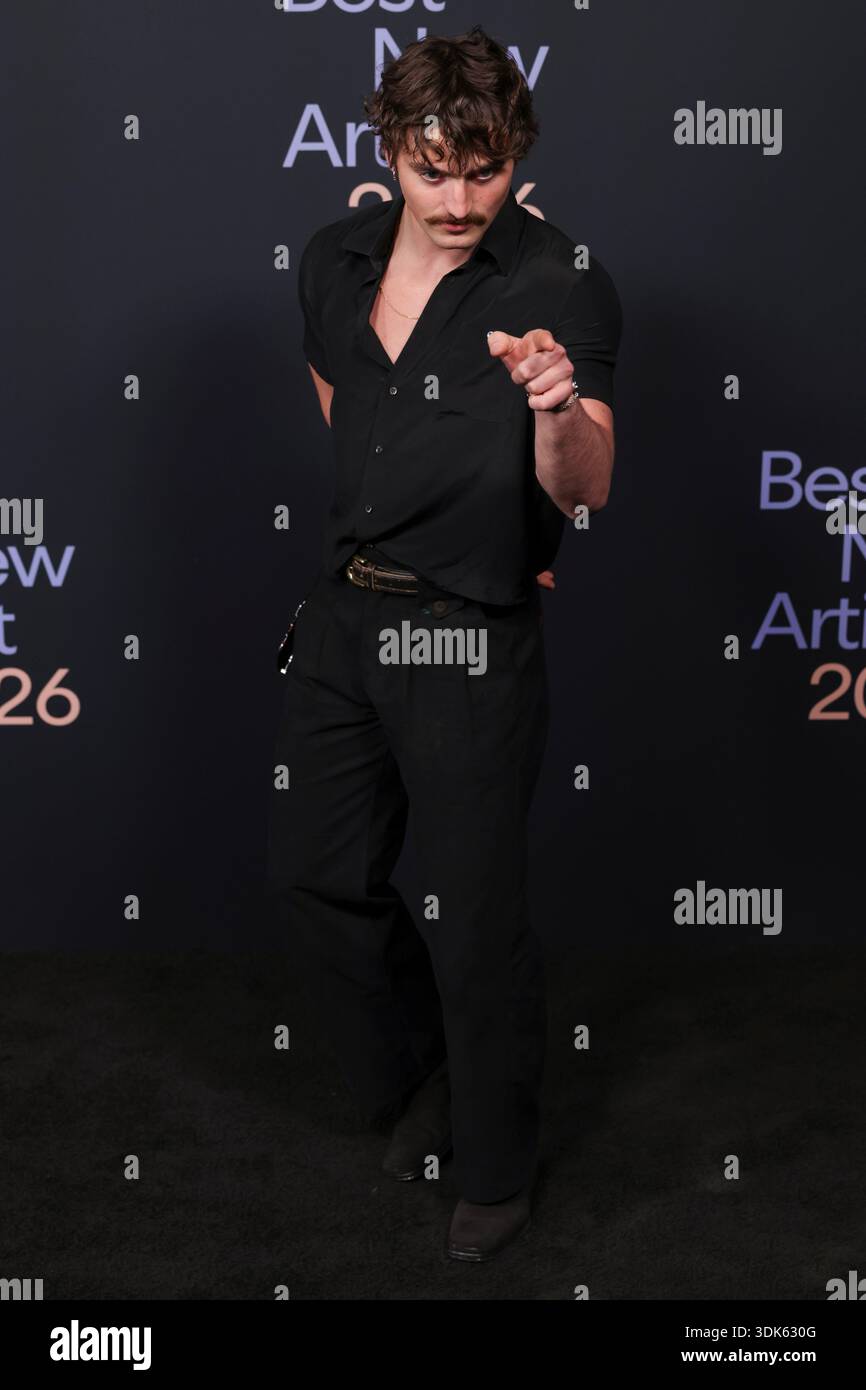 Benson Boone arrives at the Spotify Best New Artist Party on Thursday ...