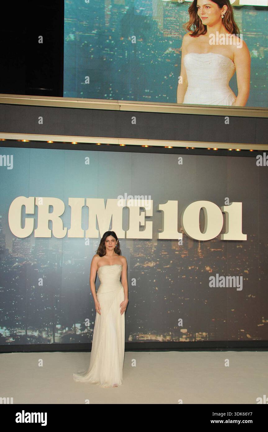 Monica Barbaro at the "Crime 101" UK gala screening, Odeon Luxe ...