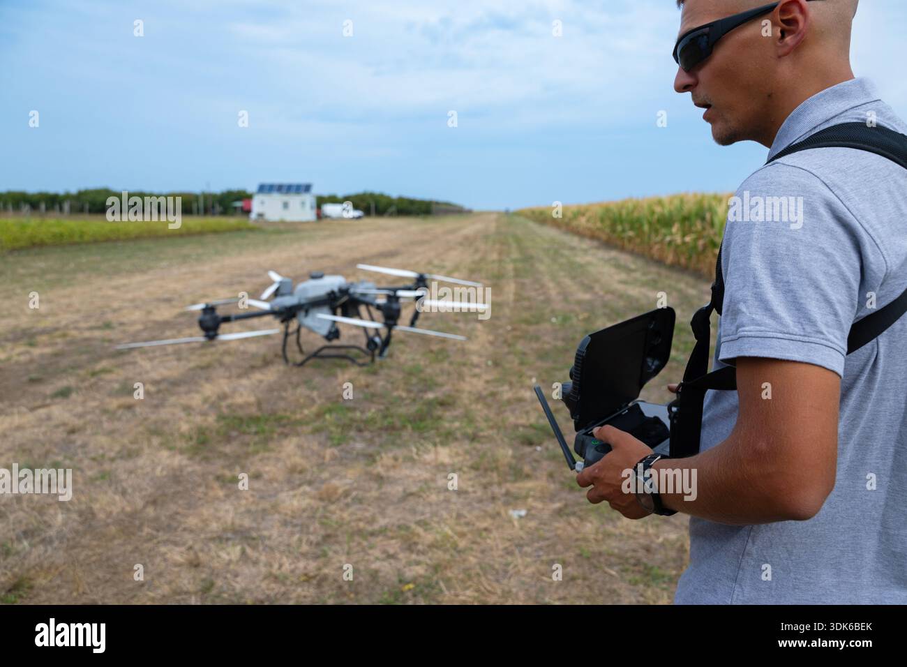 Drone pilot operates controller hi-res stock photography and images - Alamy