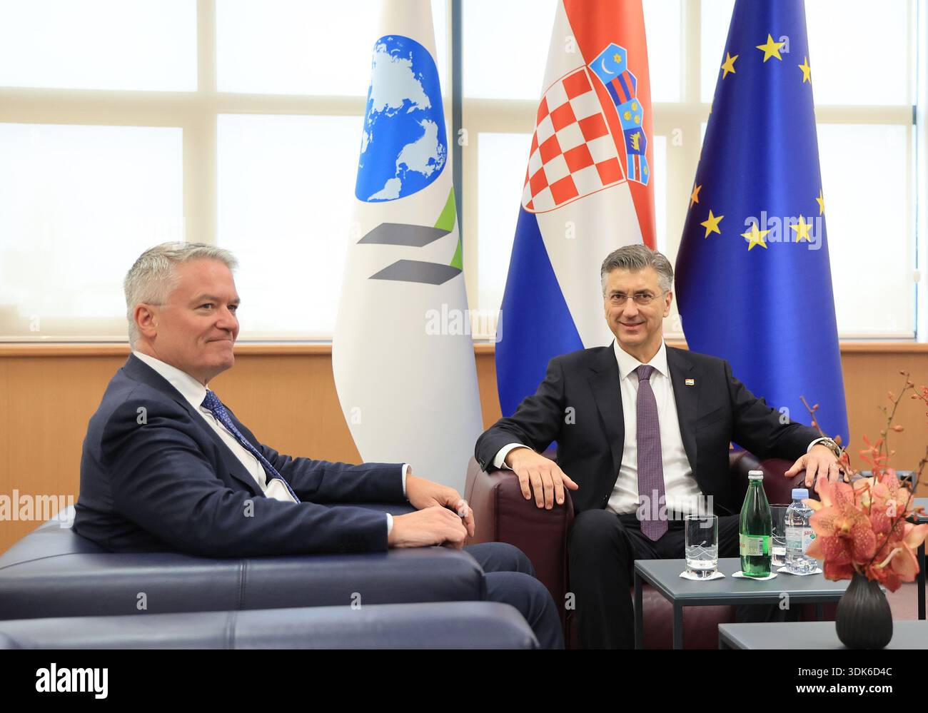 Prime minister of Croatia Andrej Plenkovic and Secretary-General of the ...