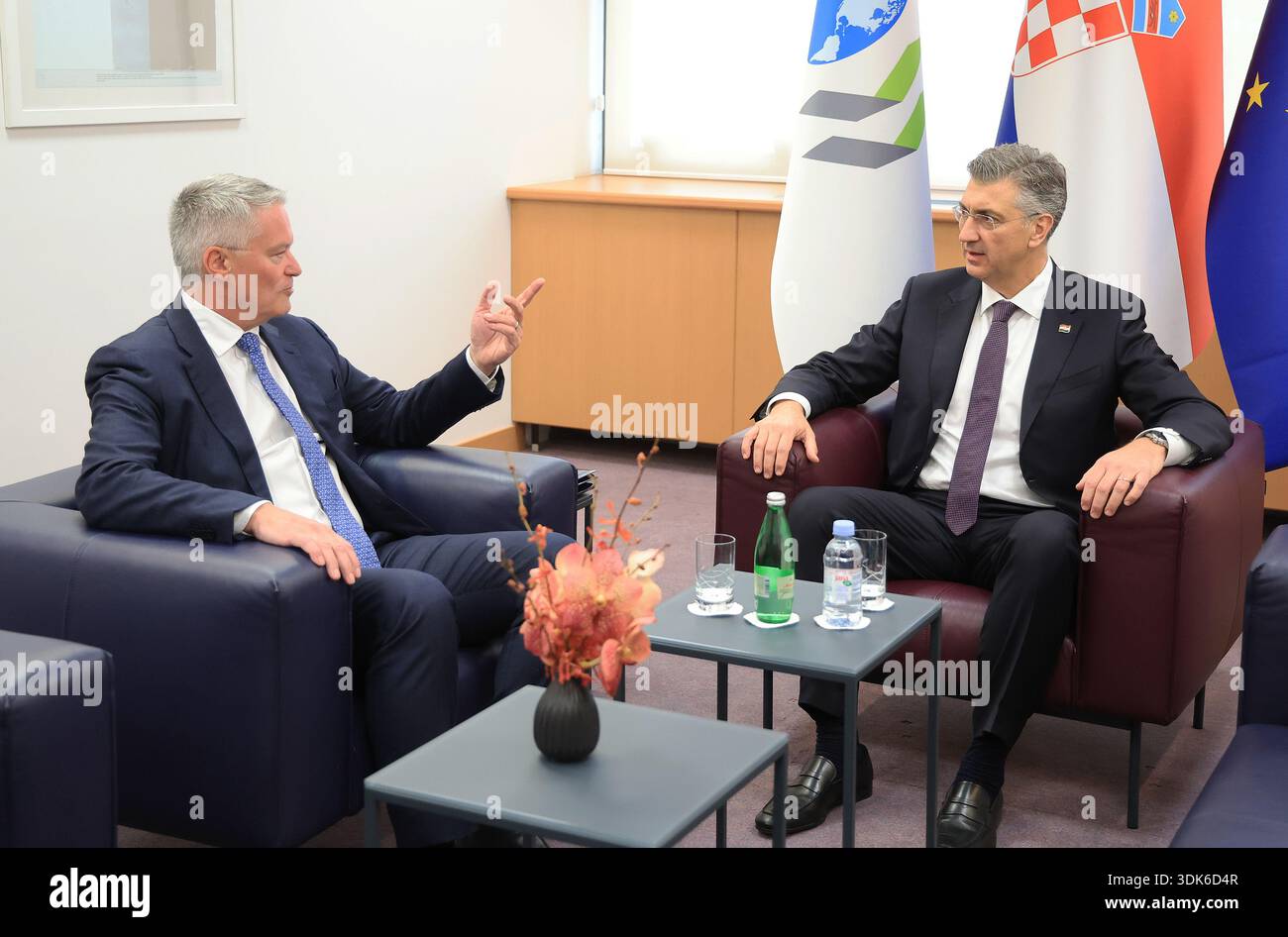Prime minister of Croatia Andrej Plenkovic and Secretary-General of the ...