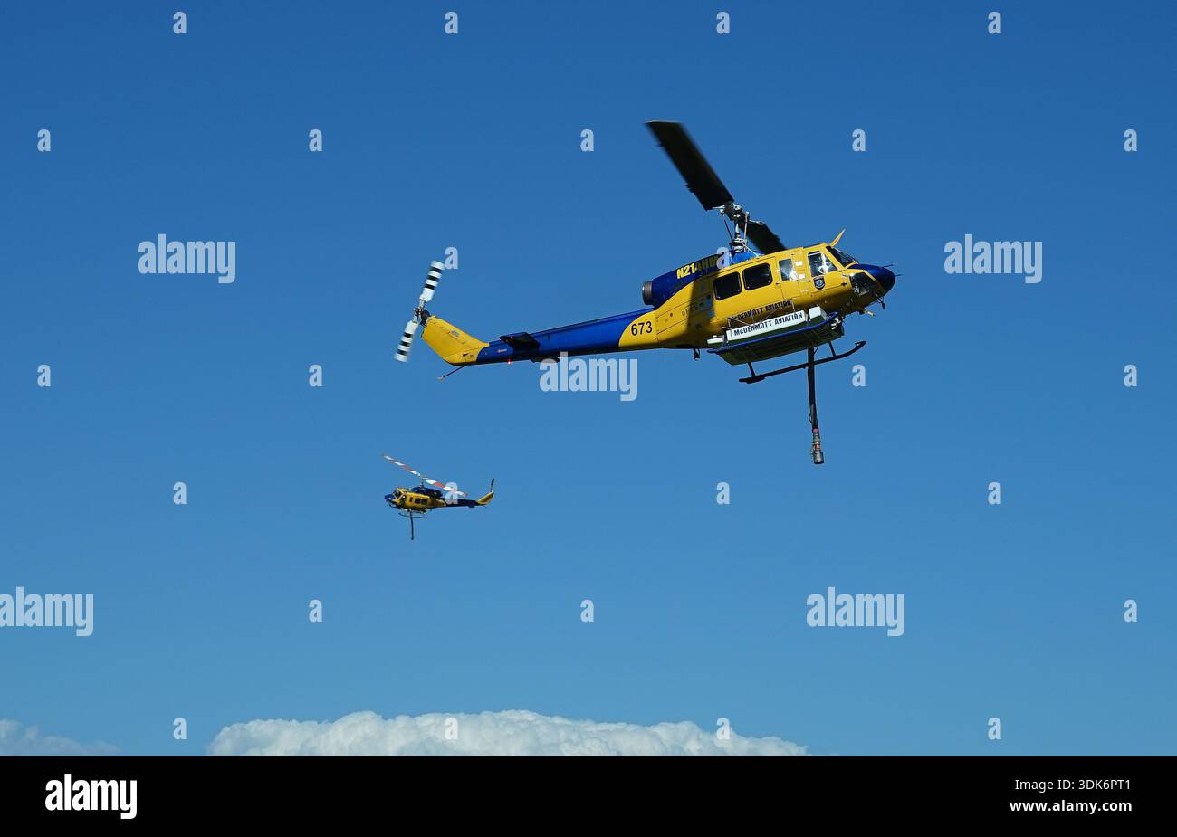 Perth, Australia . 30 January, 2026: Special fire fighting helicopters ...
