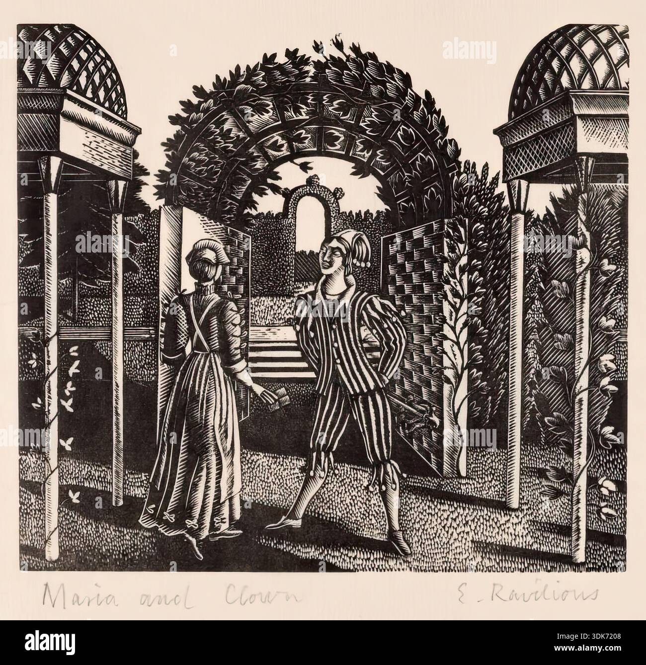 Maria and the Clown, 1932. Produced for the title page of 'Twelfth ...