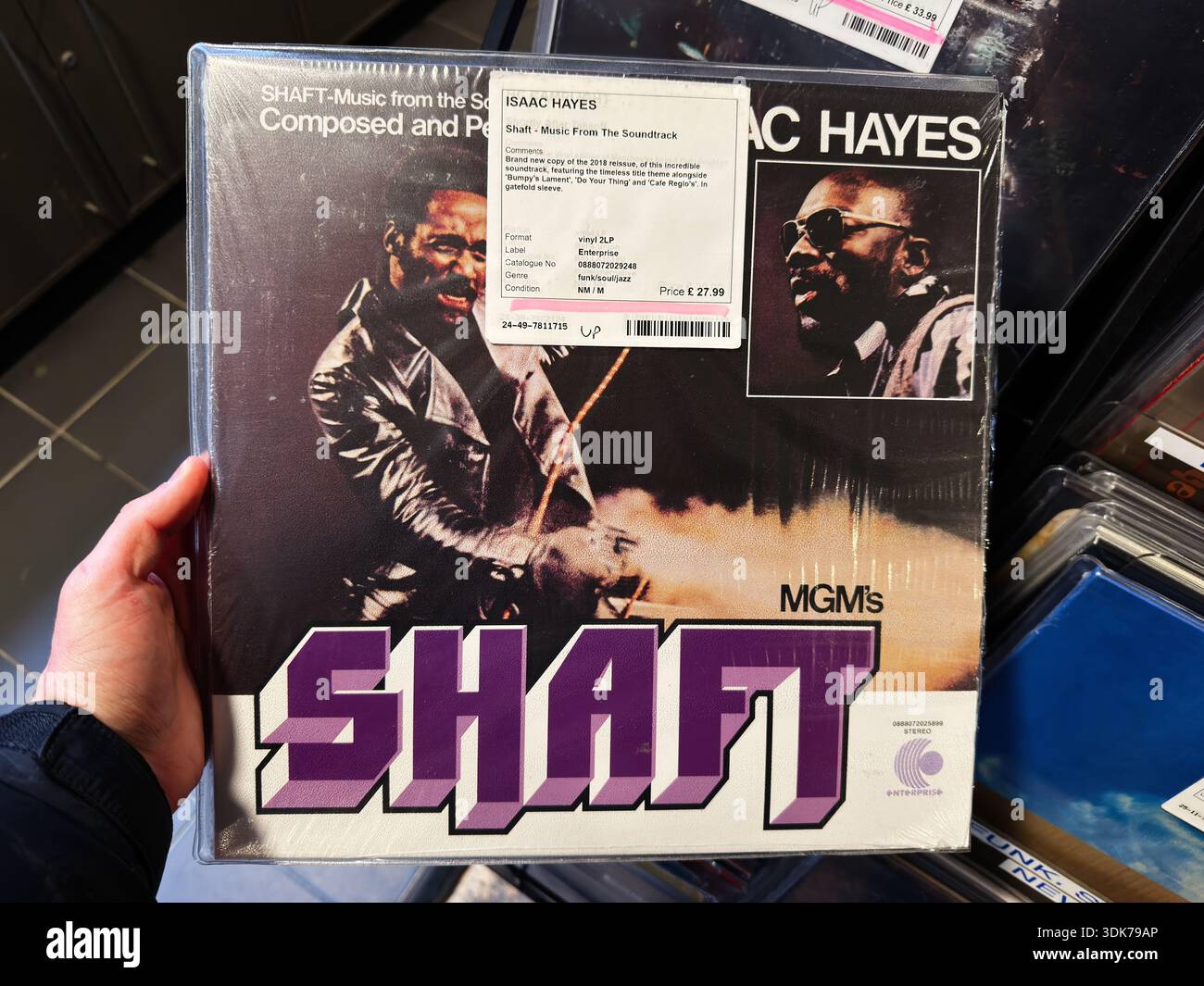 Manchester, UK - January 21, 2026: Classic Isaac Hayes Shaft soundtrack ...