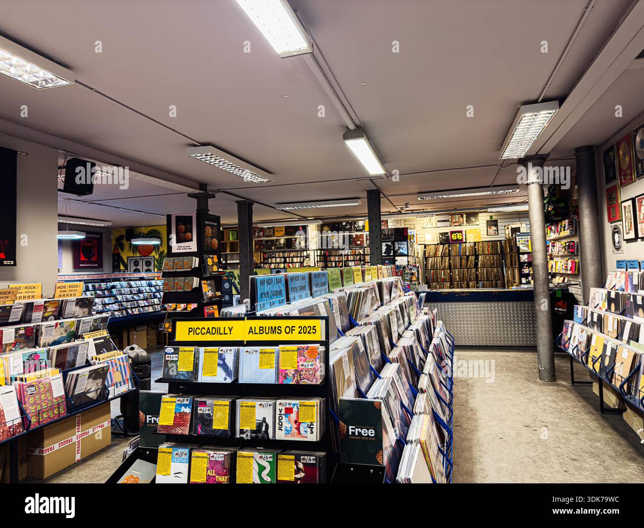 Manchester, UK - January 21, 2026: A busy vinyl shop filled with ...