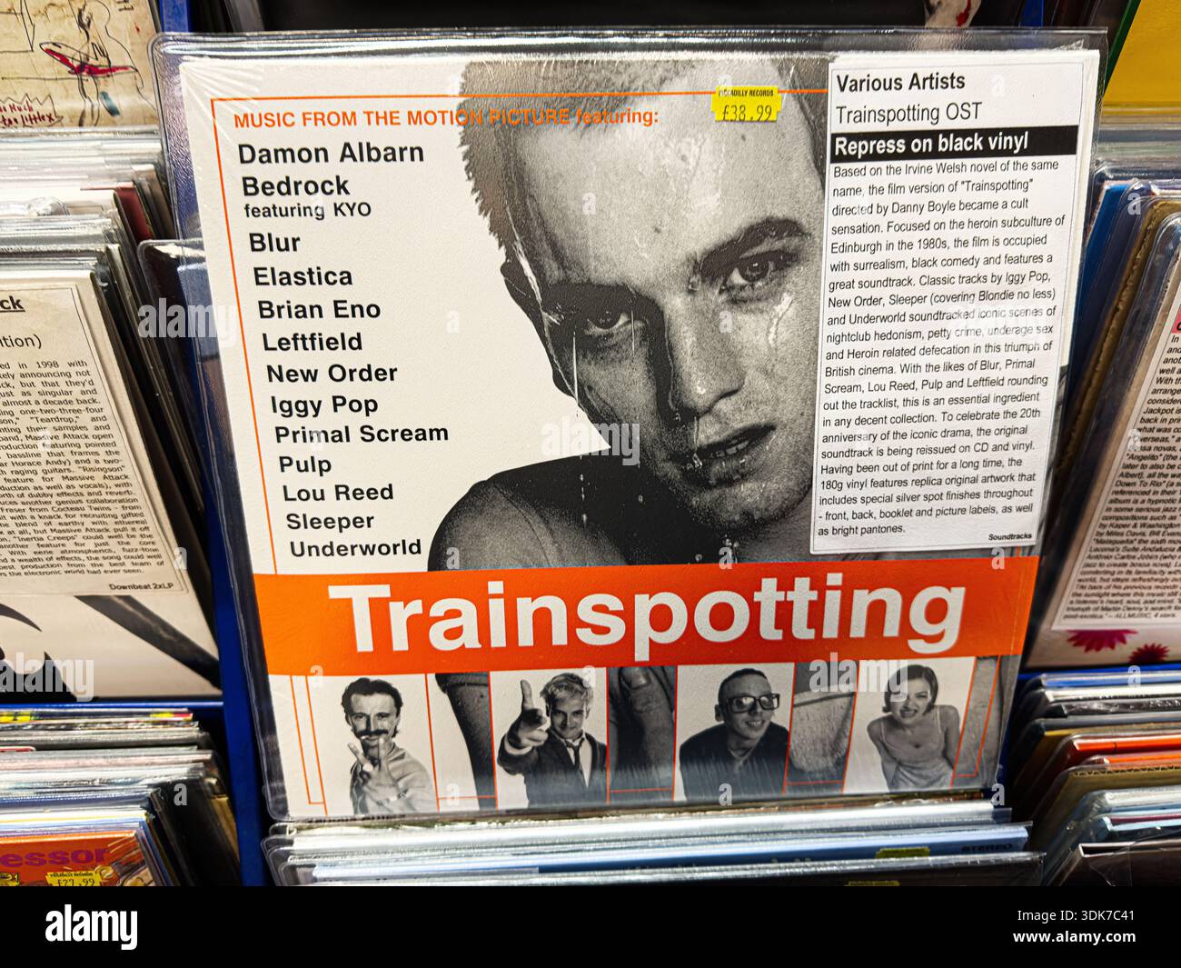 Manchester, UK - January 21, 2026: Vintage Trainspotting soundtrack ...