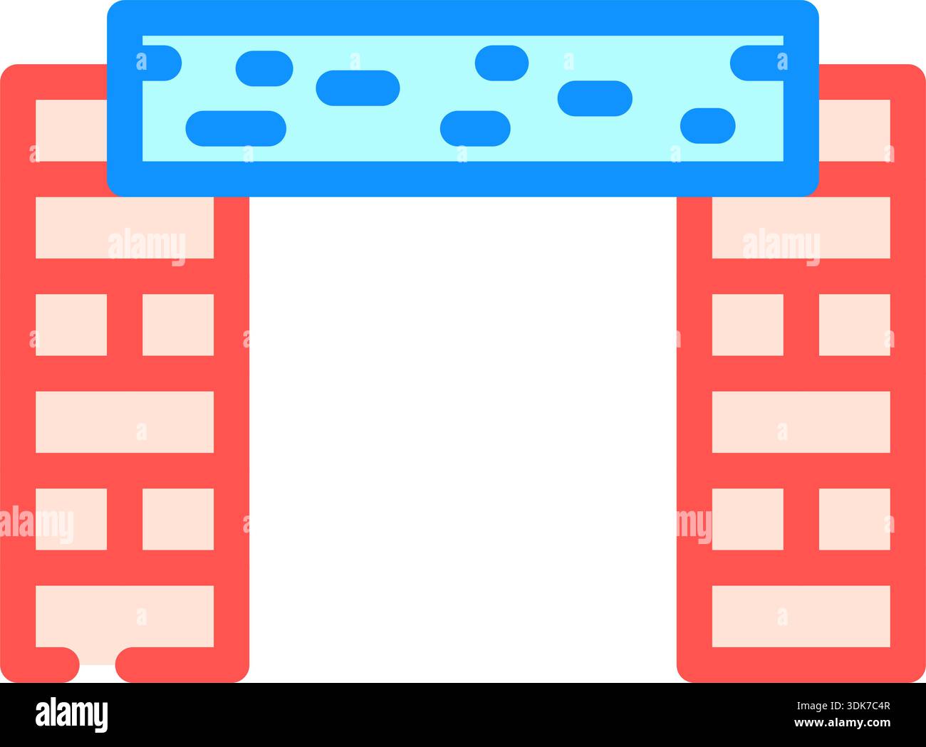 Entry arch connecting two brick wall columns Stock Vector Image & Art ...