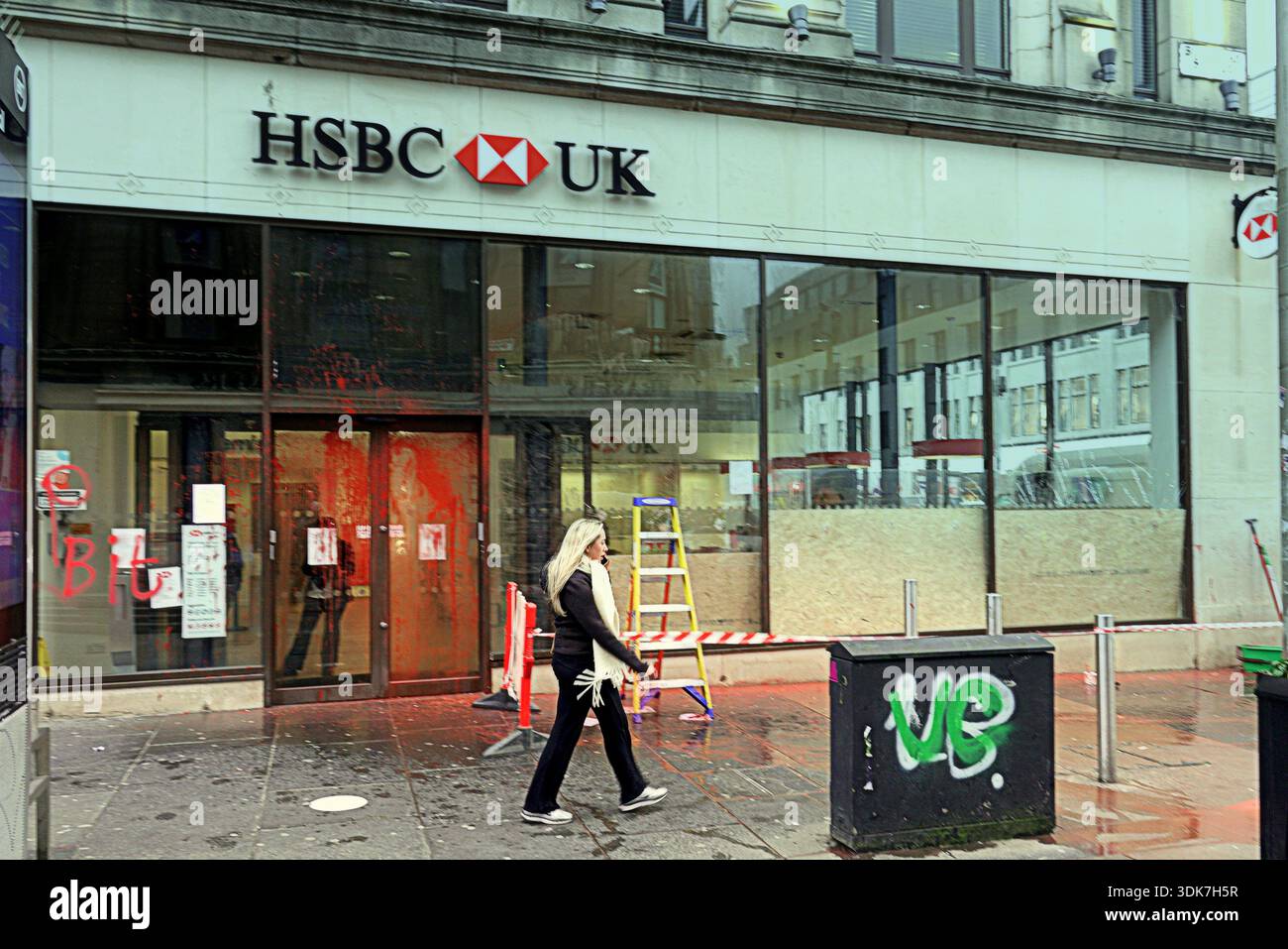 Glasgow, Scotland, UK. 30th January, 2026. HSBC and Elbit protest saw ...