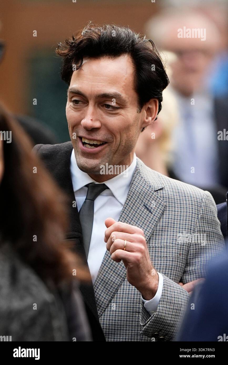 Alex Hassell departing following a service of thanksgiving for Dame ...