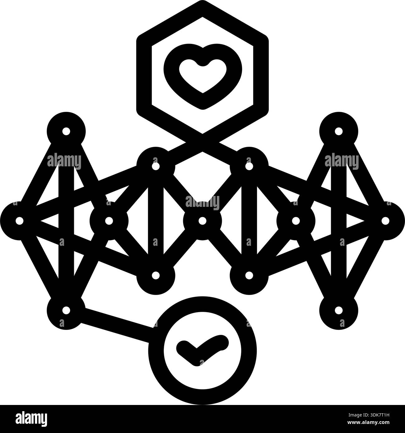 Ai neural network connecting heart empathy checkmark concept Stock ...
