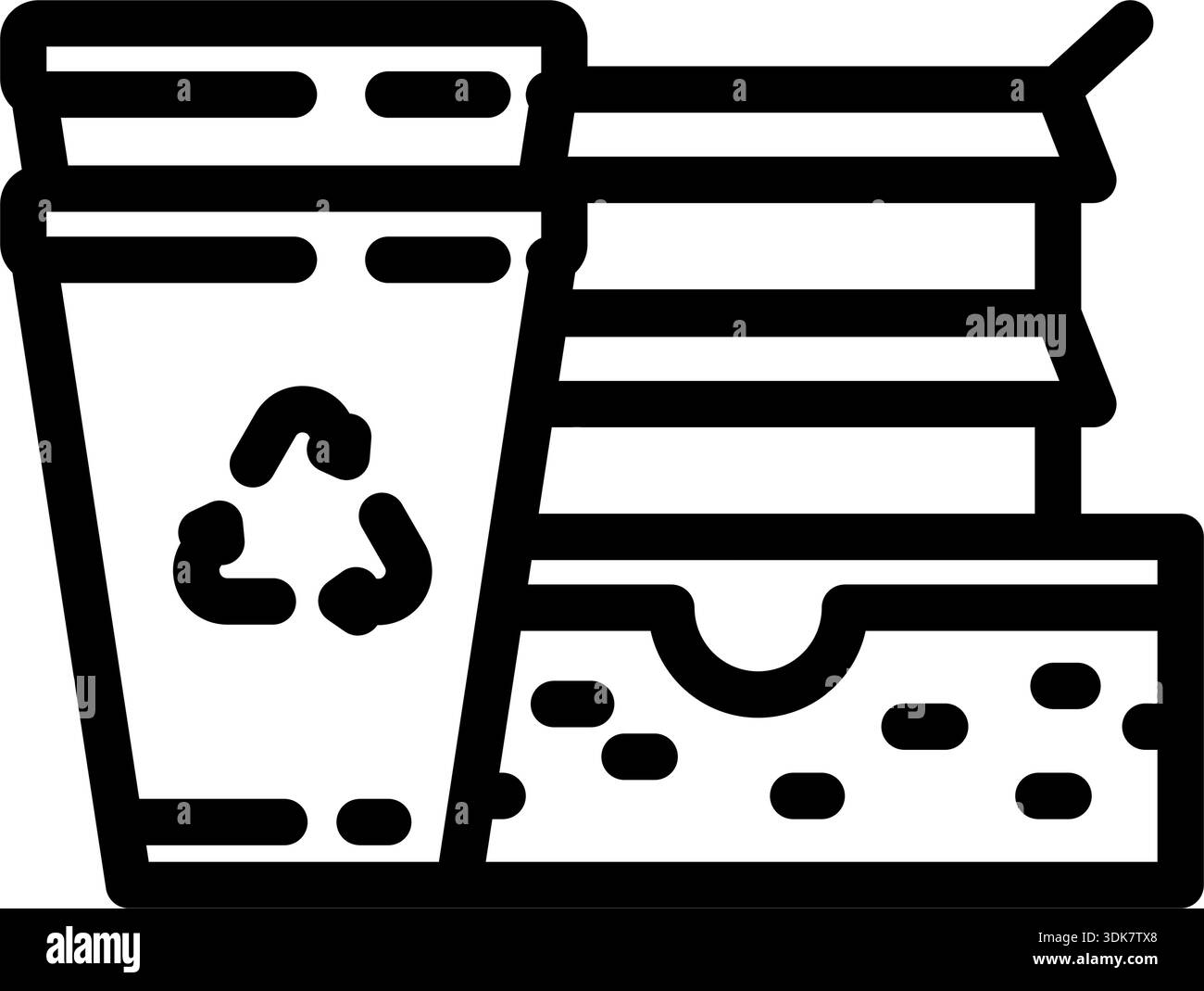 Paper waste recycling bin with cardboard boxes Stock Vector Image & Art ...