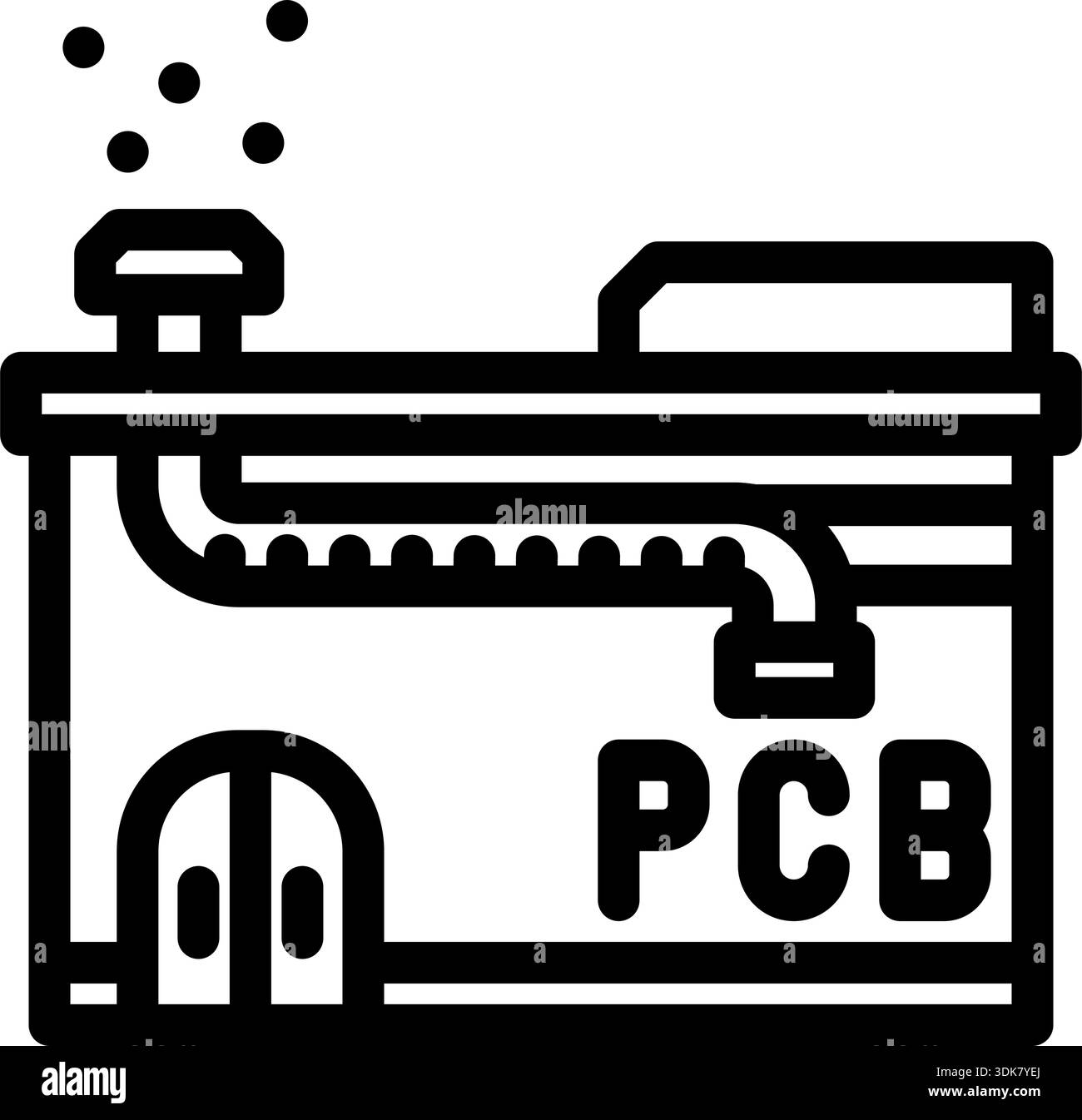 Pcb manufacturing factory producing electronic circuit boards icon ...