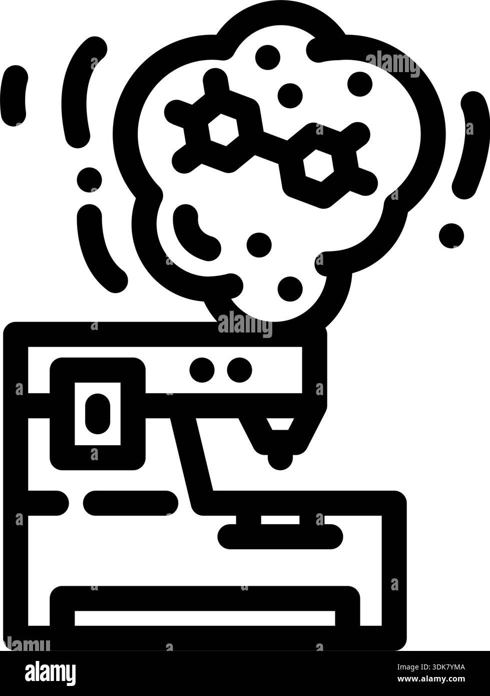 3d printer emitting chemical fumes and voc pollution Stock Vector Image ...
