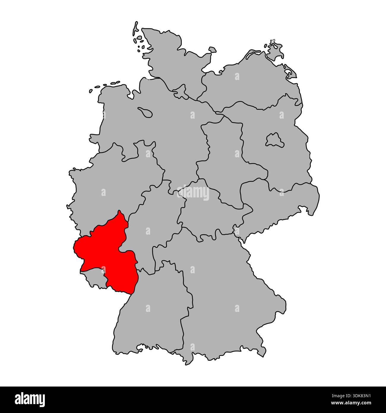 Germany map icon of Rhineland-Palatinate, geography blank concept ...