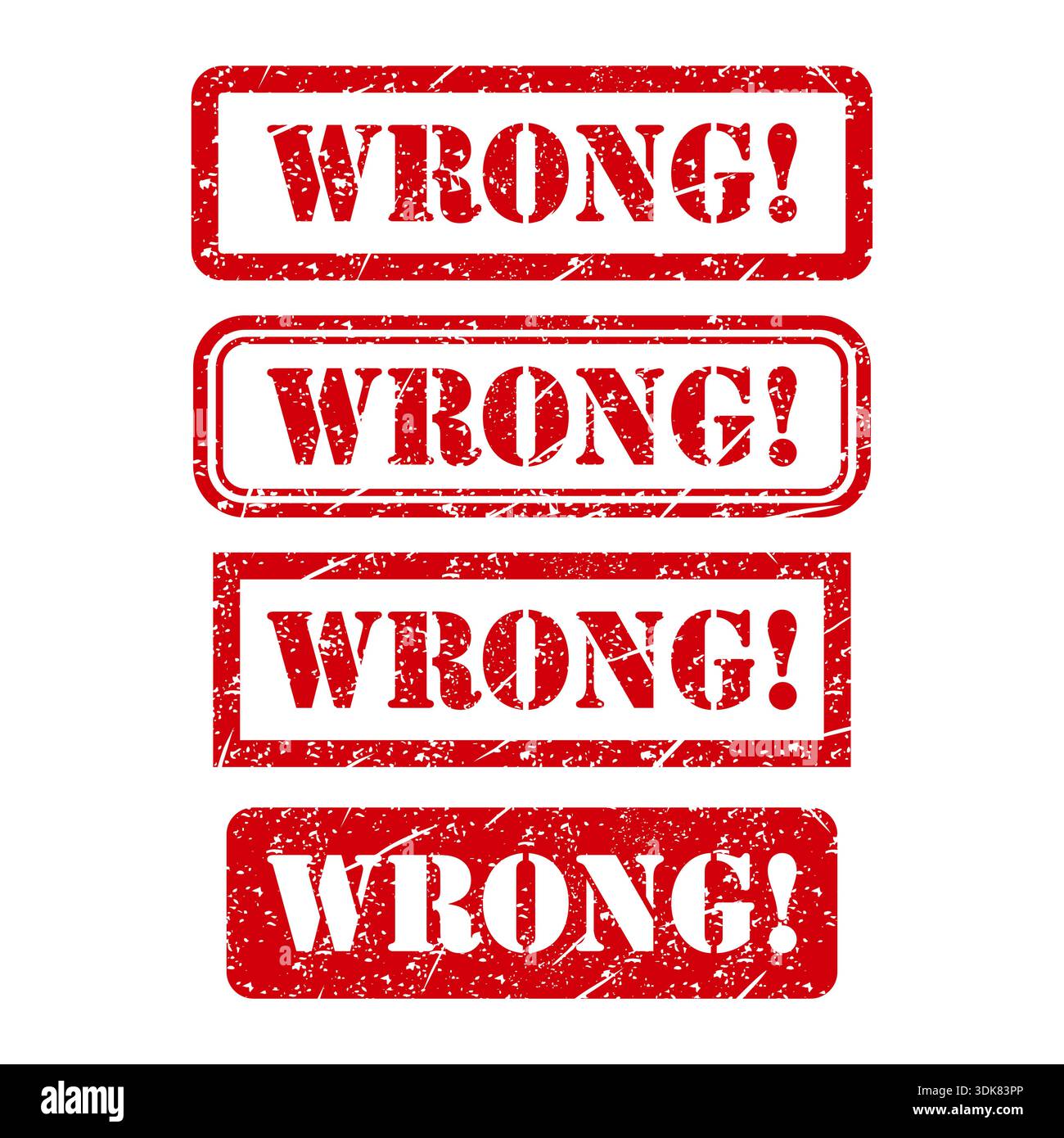 Set of Wrong stamp symbol, label sticker sign button, text banner ...