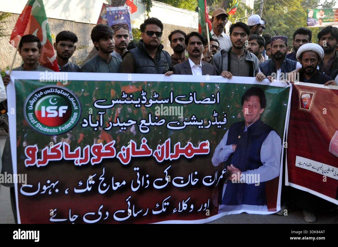 HYDERABAD, PAKISTAN, JAN 30: Members of Insaf Students Federation (ISF ...