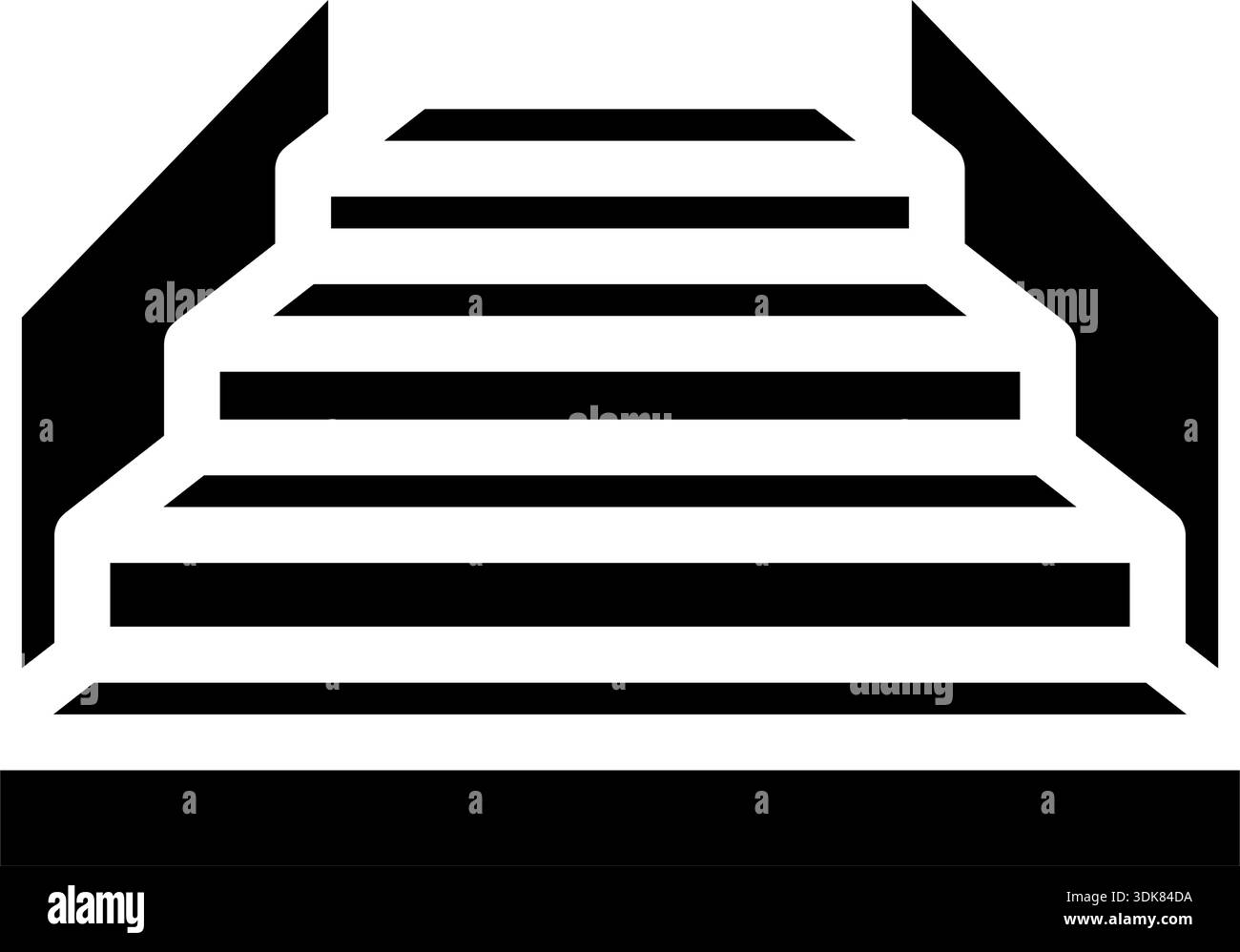 Black stairs icon representing progress and achievement Stock Vector ...