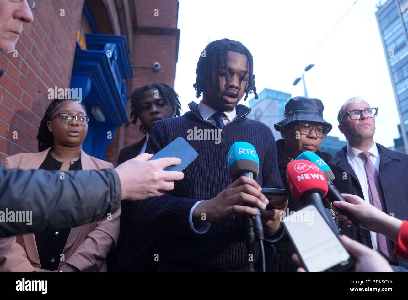 George Nkencho's brother, Emmanuel, addresses the media outside Dublin ...