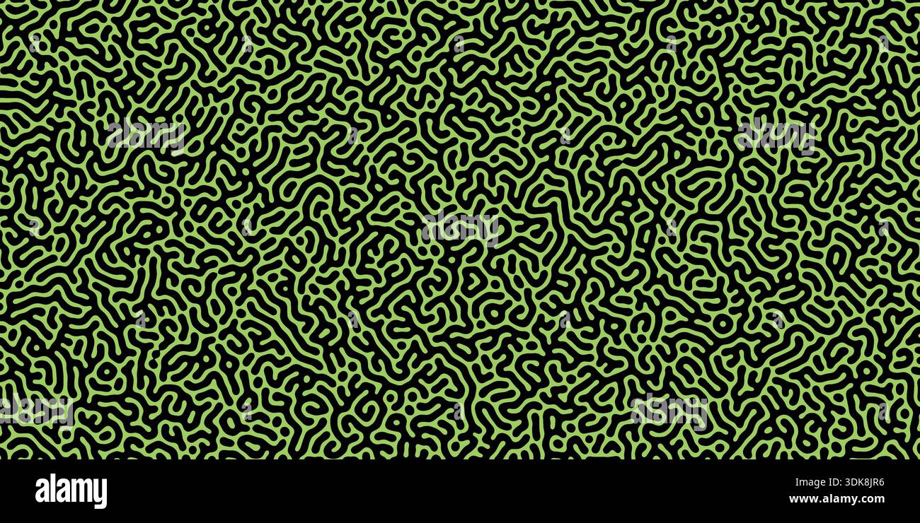 Abstract Organic Maze Seamless Pattern in Green Modern Labyrinth ...