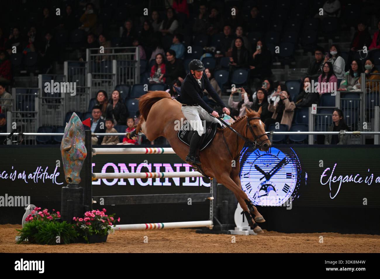 Roger-Yves Bost, a French show jumping rider during the five-star show ...