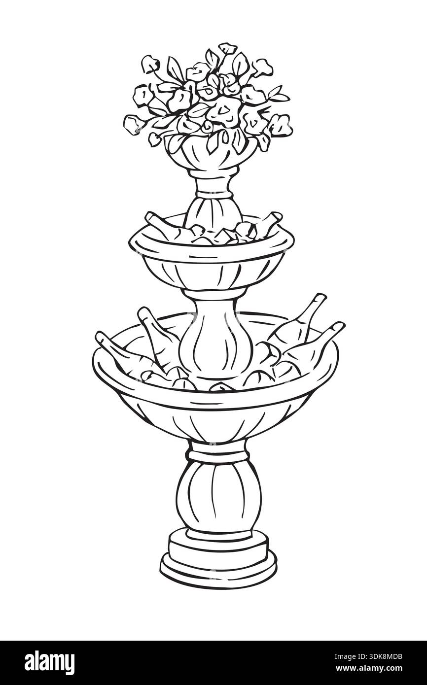 Glass flower fountain water Stock Vector Images - Alamy
