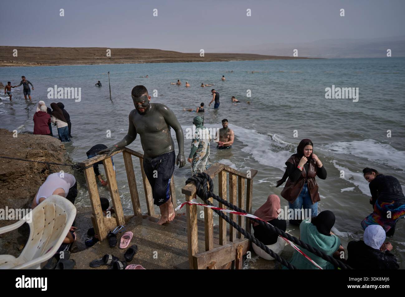 People bathe in the Dead Sea in Israel, Friday, Jan. 30, 2026. (AP ...