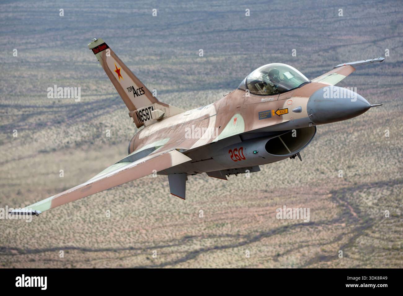 The F-16A Netz fighter jet, registration N858TA, serial number 6V-45 ...