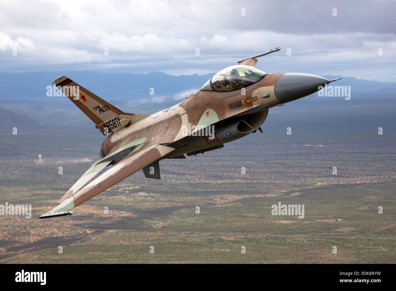 A Top Aces-operated General Dynamics F-16A Netz is seen in close air-to ...